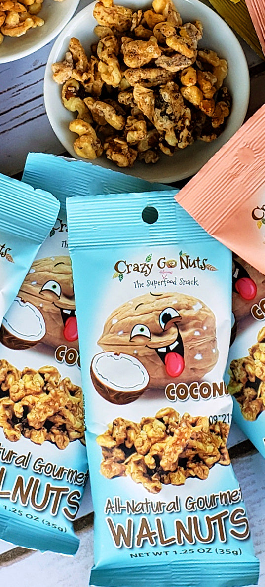 1.25 oz. Coconut Walnut Snacks – Crazy Go Nuts Walnuts